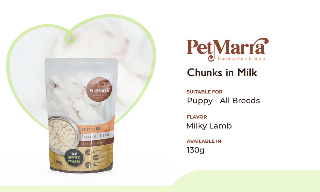 PUPPY CHUNKS IN MILK LAMB WETFOOD POUCH – PetMarra Philippines